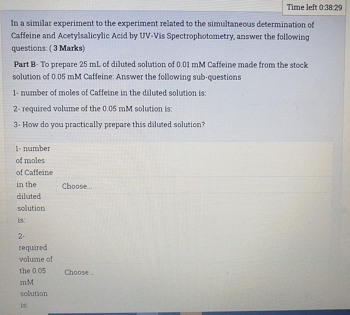 Solved Time left 0:38:29 In a similar experiment to the | Chegg.com