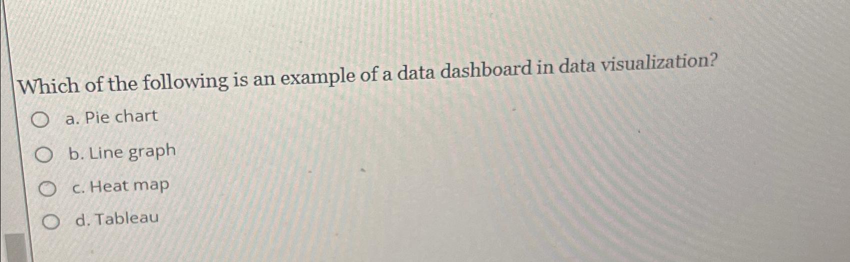 Solved Which of the following is an example of a data | Chegg.com