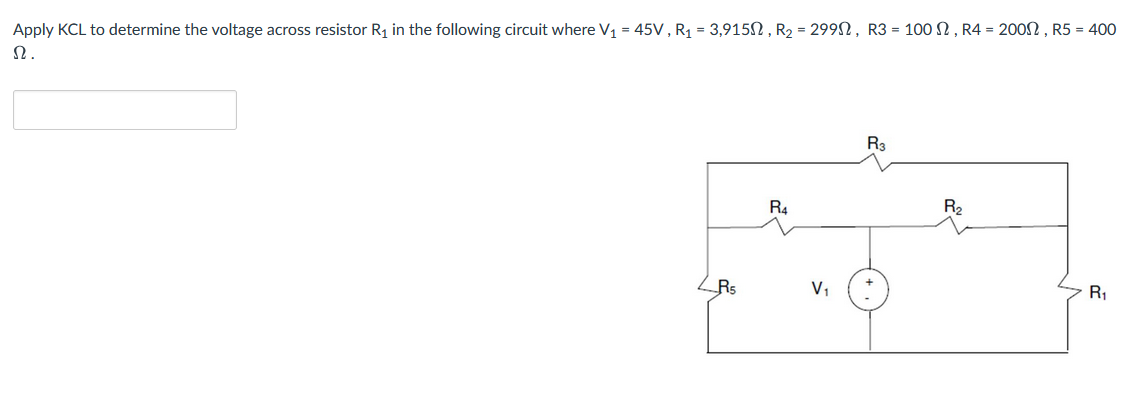 Solved Apply KCL to determine the voltage across resistor R1 | Chegg.com