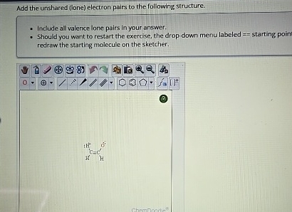 Solved Add the unshared (lone) ﻿electron pairs to the | Chegg.com