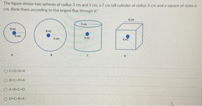 Solved The figure shows two spheres of radius 3 cm and 5 cm, | Chegg.com