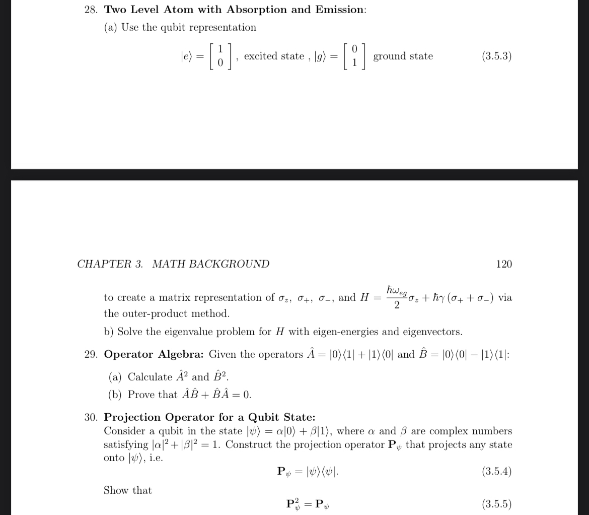 Solved Two Level Atom with Absorption and Emission:(a) ﻿Use | Chegg.com