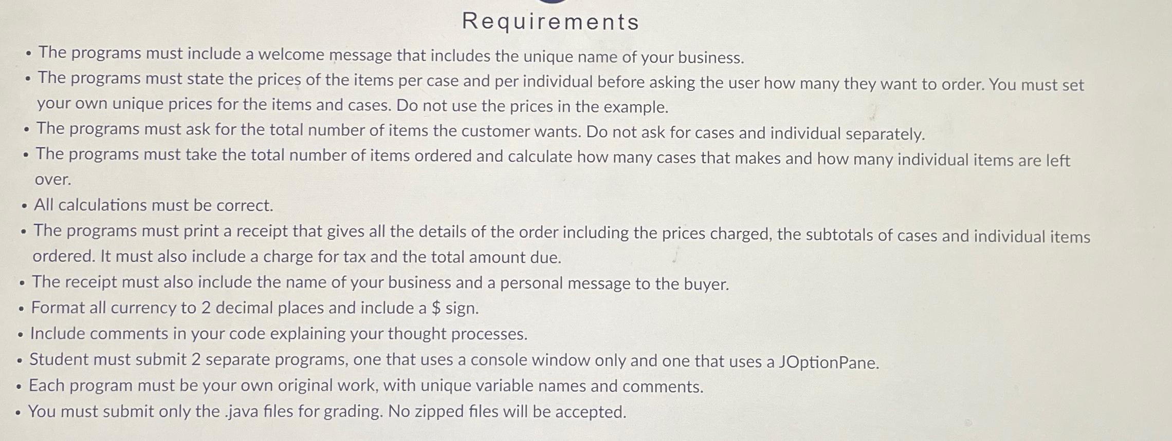 Solved CC2.1 ﻿Develop Java programs using the different Java | Chegg.com