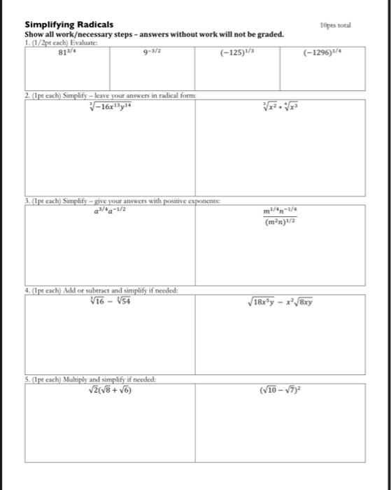 Solved Tips total Simplifying Radicals Show all | Chegg.com