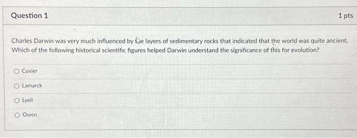 Solved Charles Darwin was very much influenced by f Je | Chegg.com