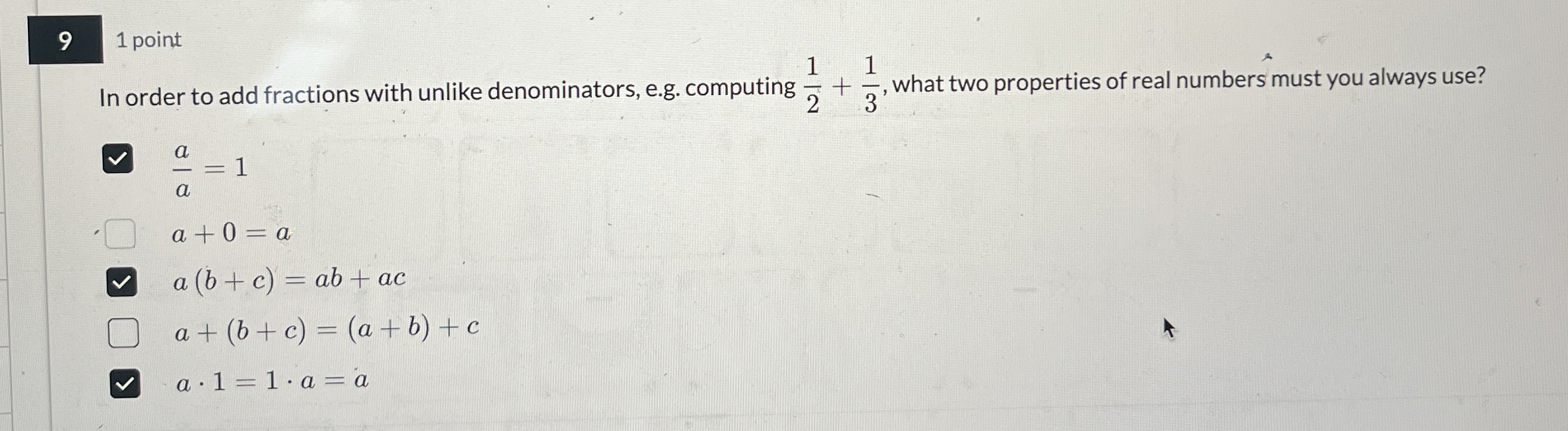 Solved 9,1 ﻿pointIn order to add fractions with unlike | Chegg.com