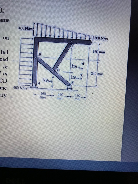 Solved consider the given frame structure. A) Determine the | Chegg.com
