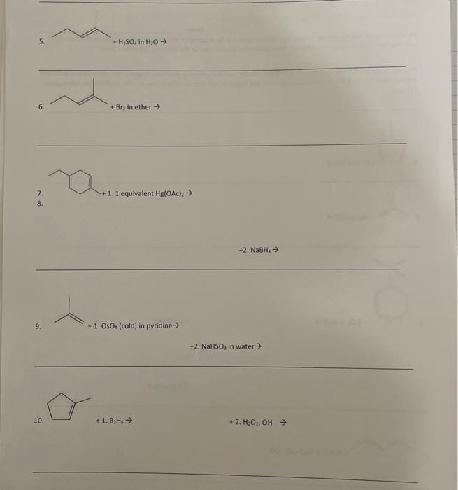 Solved provide structures or reactants for all the organic | Chegg.com