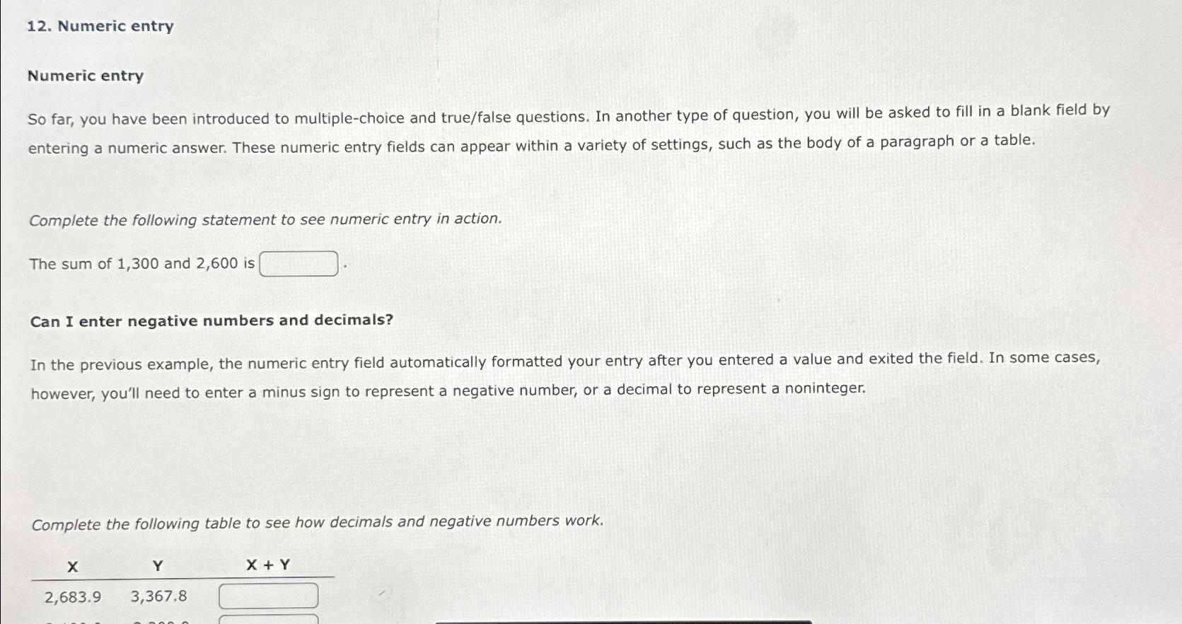 Solved Numeric entryNumeric entrySo far, you have been | Chegg.com