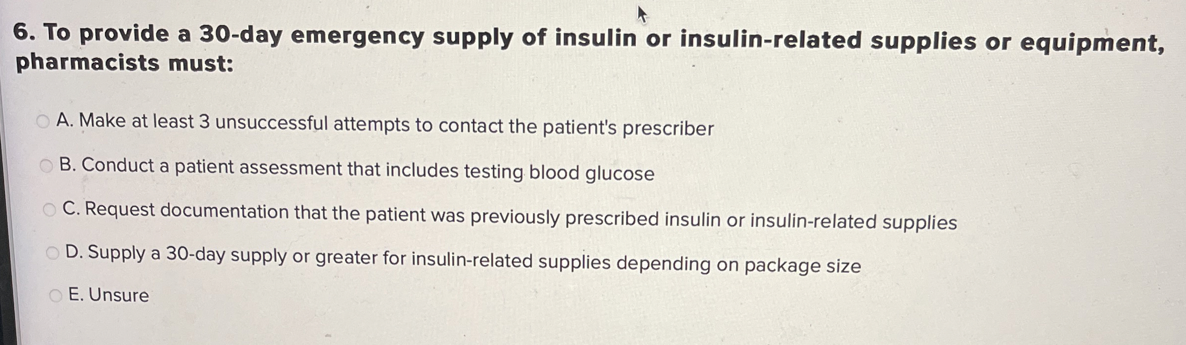 Solved To provide a 30-day emergency supply of insulin or | Chegg.com