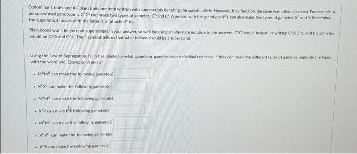 Solved Codominant tsaits and X-linked traits are both | Chegg.com