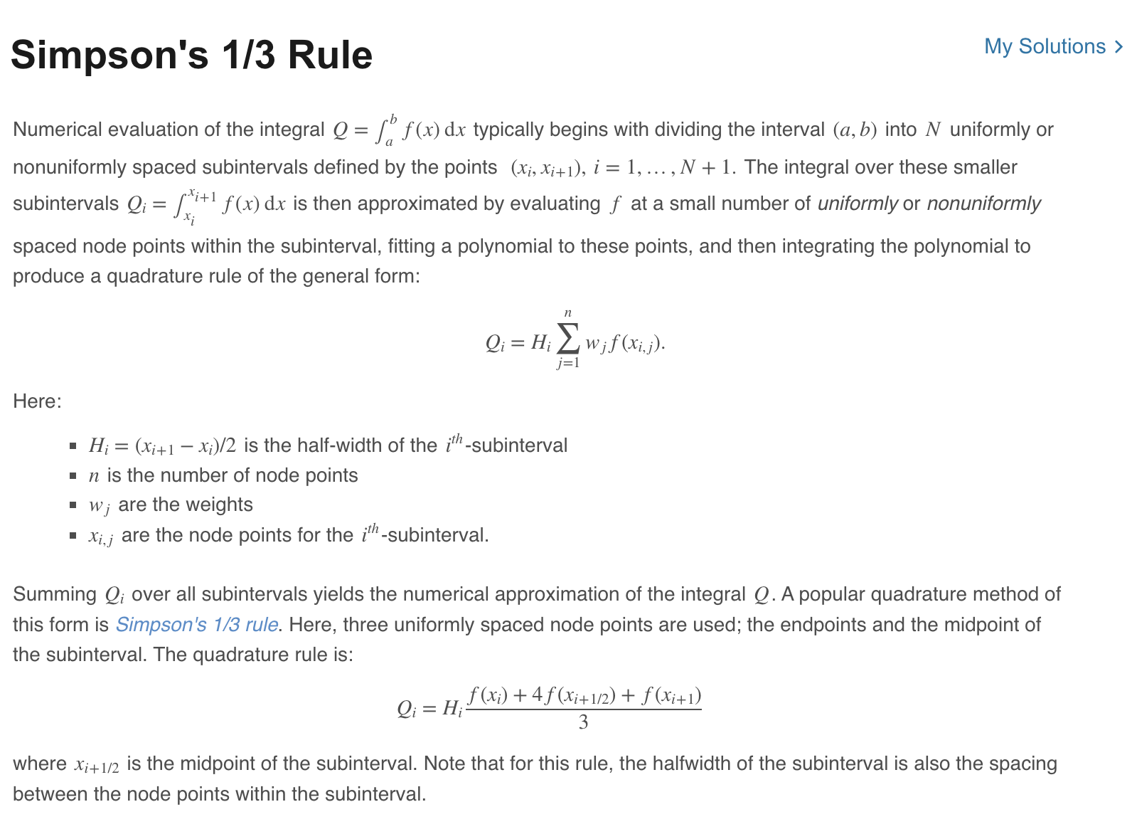 Solved Simpson's 1/3 ﻿RuleNumerical evaluation of the | Chegg.com
