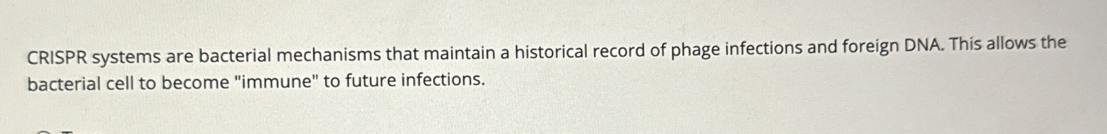 Solved CRISPR systems are bacterial mechanisms that maintain | Chegg.com