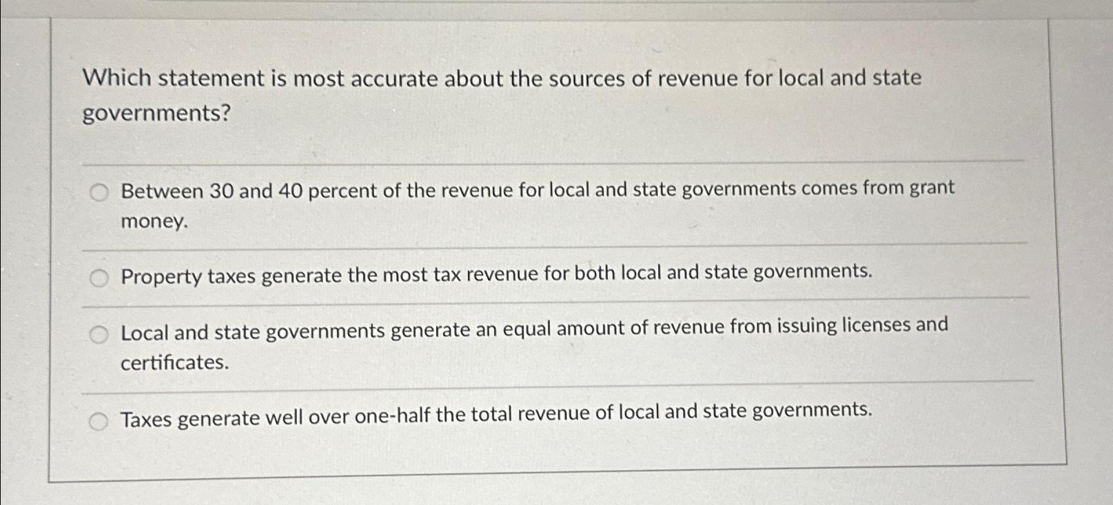 Solved Which statement is most accurate about the sources of | Chegg.com