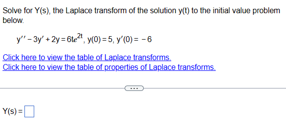 Solved Click here to view the table of Laplace | Chegg.com