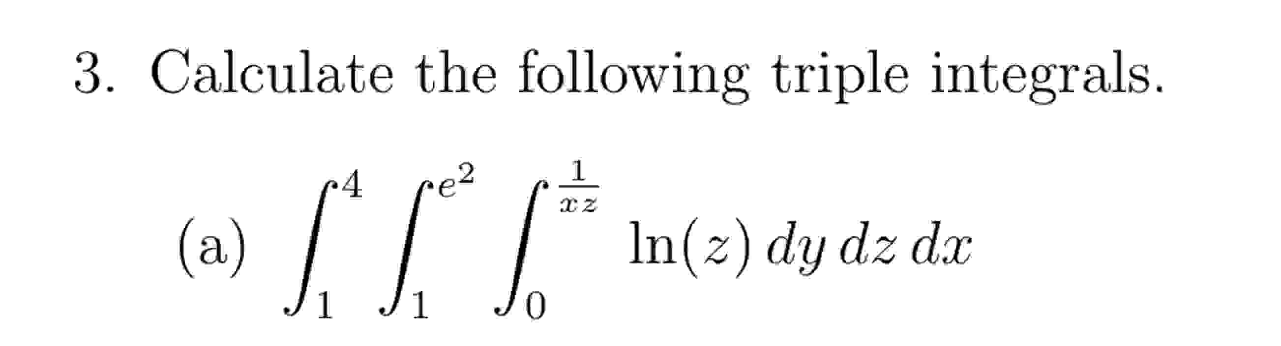 Solved Calculate the following triple | Chegg.com