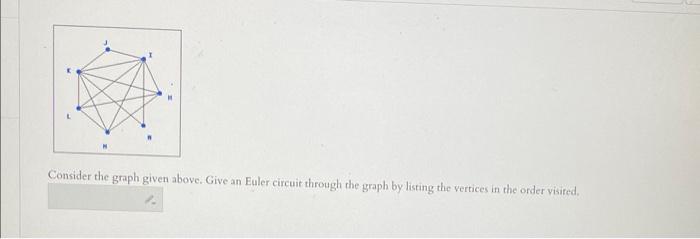 Solved Consider the graph given above. Give an Euler circuit | Chegg.com