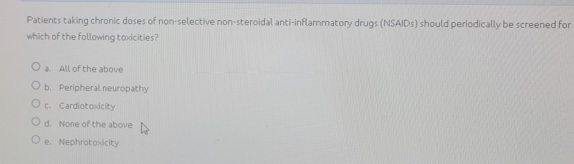 Solved Patients taking chronic doses of non-selective | Chegg.com