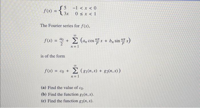 Solved f(x)={53x−1 | Chegg.com
