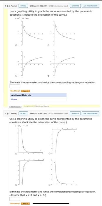 Solved 2. (-/2 points) DETAILS LARCALC10 10.2.007. 0/100 | Chegg.com Solved 2. (-/2 points) DETAILS LARCALC10 10.2.007. 0/100 | Chegg.com
