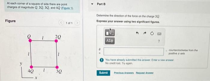 Solved At each corner of a square of side there are point | Chegg.com