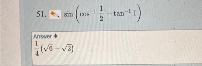 Solved the category is: expressions involving inverse | Chegg.com