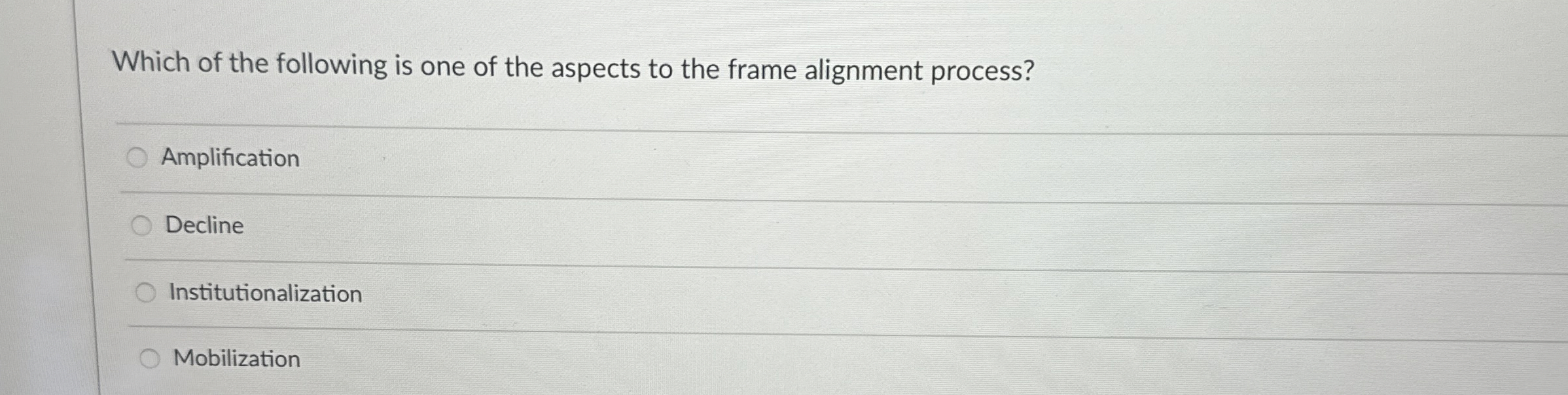 Solved Which of the following is one of the aspects to the | Chegg.com