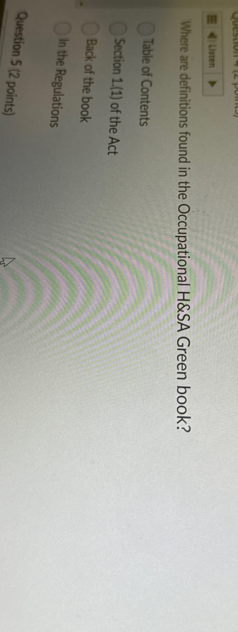 Solved Where are definitions found in the Occupational H&SA | Chegg.com