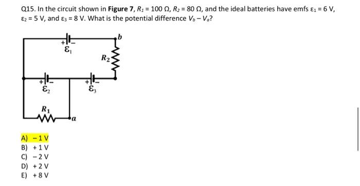 Solved Q15. In the circuit shown in Figure 7, | Chegg.com