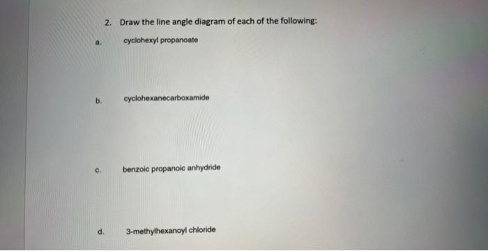 Solved 2. Draw the line angle diagram of each of the | Chegg.com