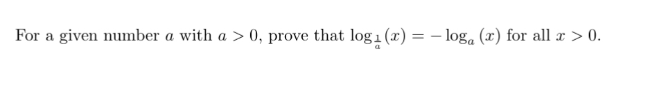 Solved For a given number a with a>0, ﻿prove that | Chegg.com