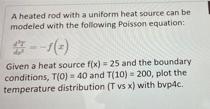 Solved A heated rod with a uniform heat source can be | Chegg.com