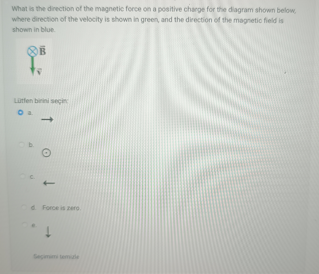 Solved What is the direction of the magnetic force on a | Chegg.com