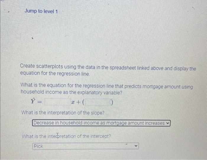 Jump to level 1 Create scatterplots using the data in | Chegg.com