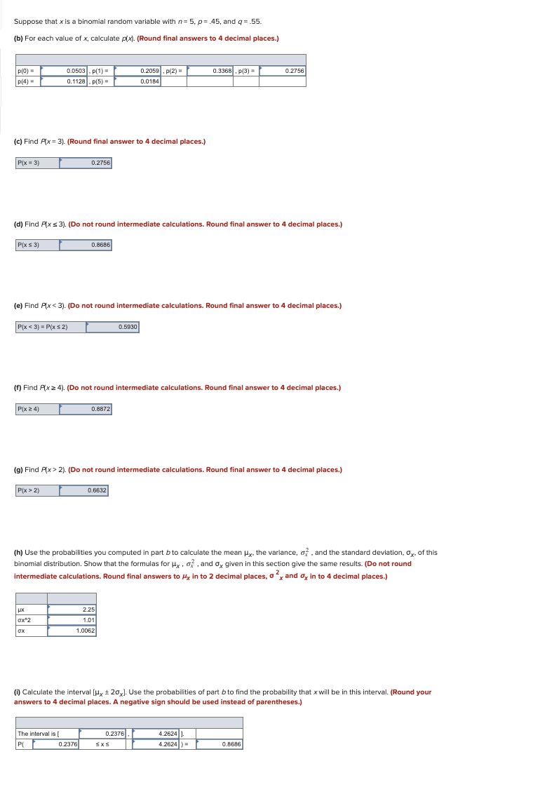 Solved Suppose that x ﻿is a binomial random variable with | Chegg.com