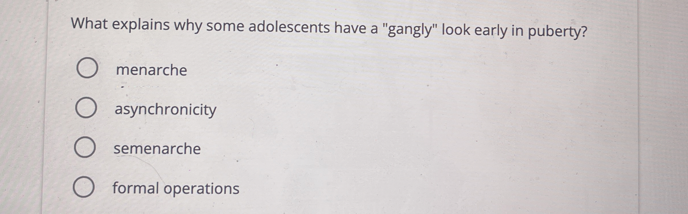 Solved What explains why some adolescents have a "gangly" | Chegg.com