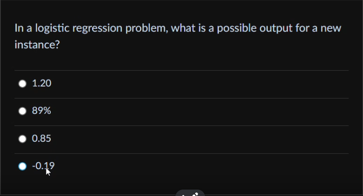 Solved In a logistic regression problem, what is a possible | Chegg.com