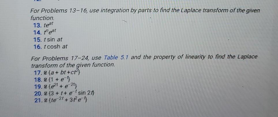 Solved For Problems 13-16, use integration by parts to find | Chegg.com