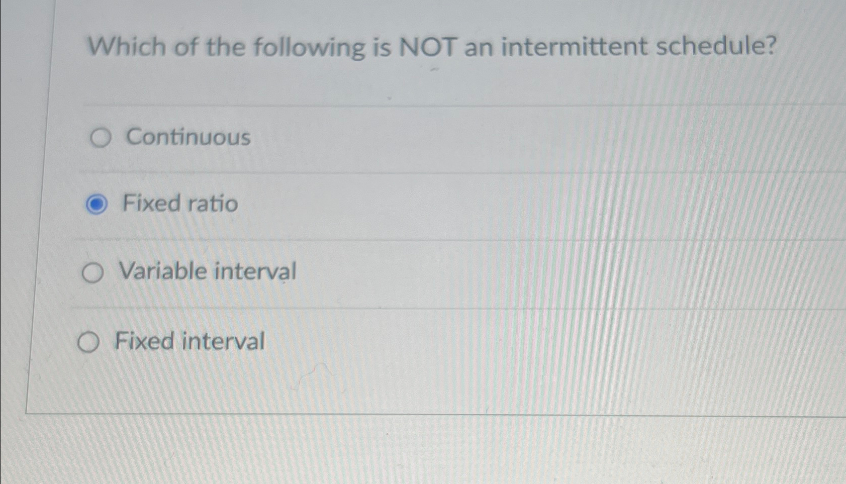 Solved Which of the following is NOT an intermittent | Chegg.com