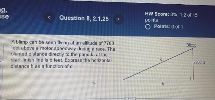 Solved A blimp can be seen flying at an altitude of 7700 | Chegg.com