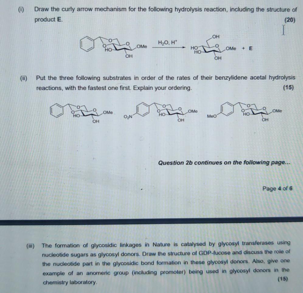 Solved (0) Draw the curly arrow mechanism for the following | Chegg.com