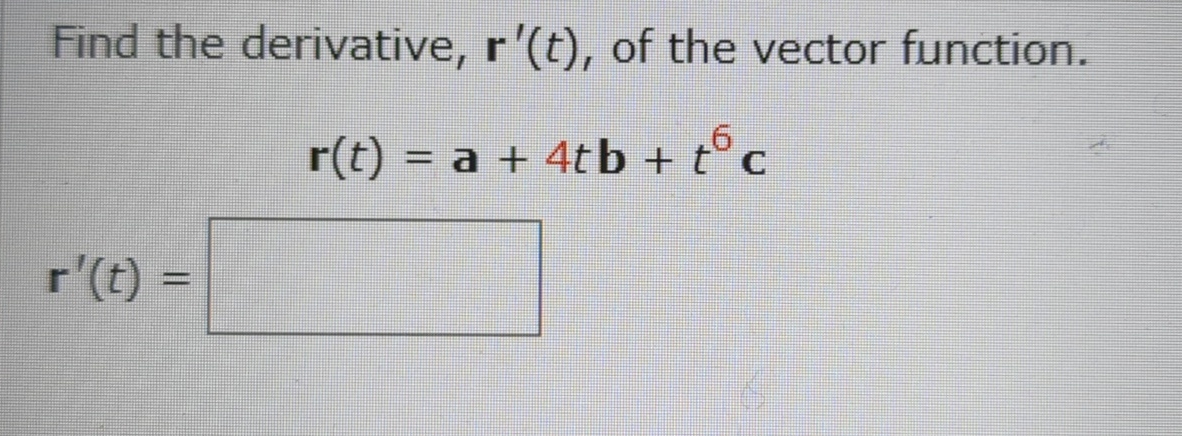 Solved Find The Derivative R T ﻿of The Vector