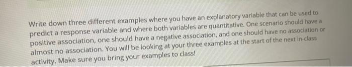 Solved Write down three different examples where you have an | Chegg.com