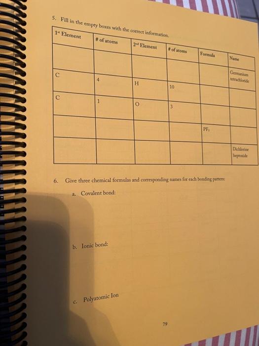 Solved 3. Fill in the empty boxes with the correct | Chegg.com