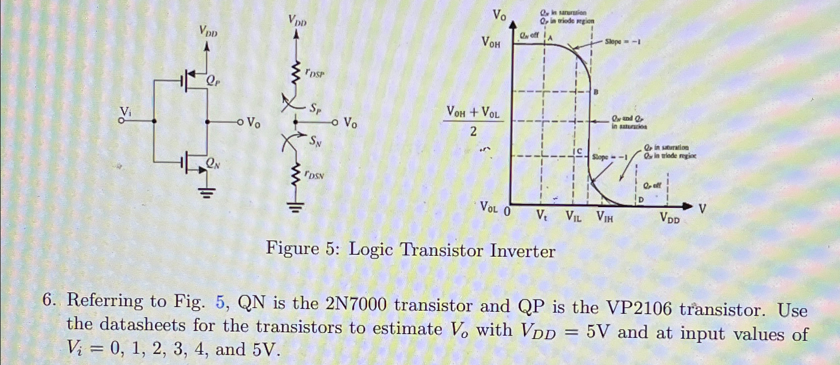 Figure 5: Logic Transistor Inverter6. ﻿Referring to | Chegg.com
