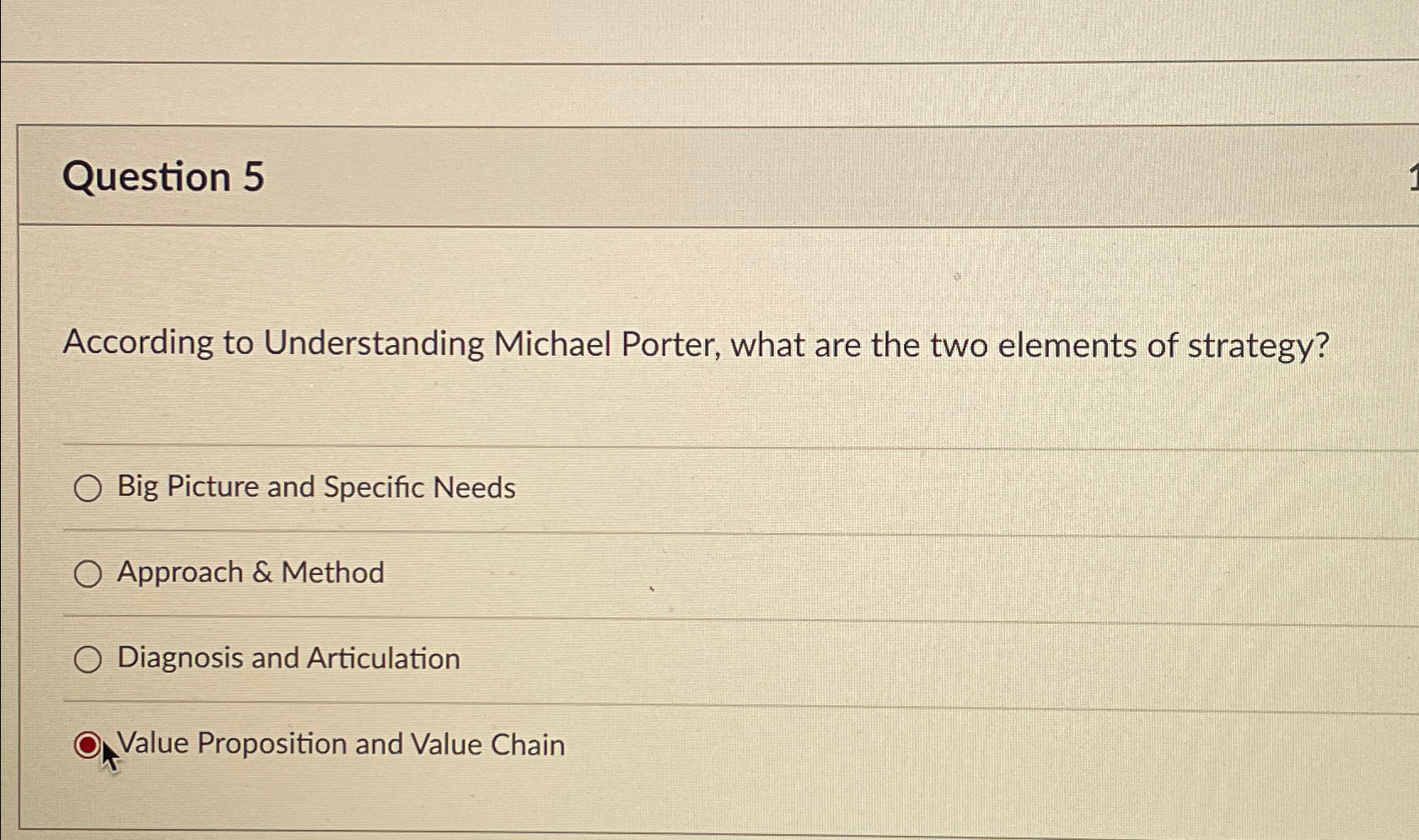 Solved Question 5According to Understanding Michael Porter, | Chegg.com