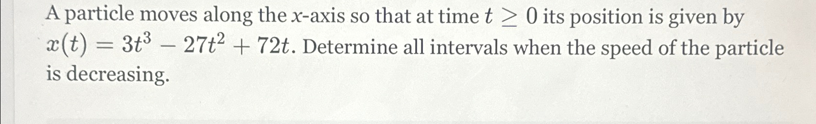 Solved A particle moves along the x-axis so that at time t≥0 | Chegg.com