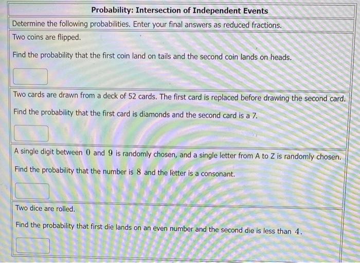 Solved Probability: Intersection of Independent Events | Chegg.com
