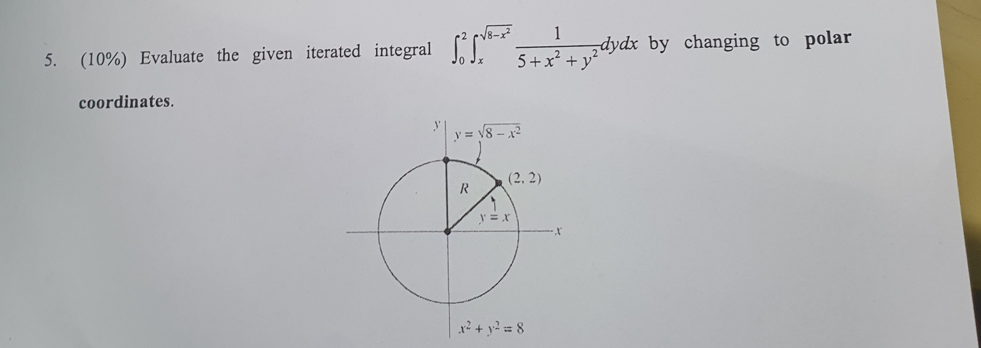 Solved (10%) ﻿Evaluate the given iterated integral | Chegg.com