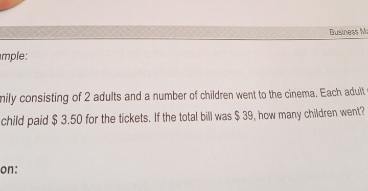 Businessnily consisting of 2 ﻿adults and a number of | Chegg.com